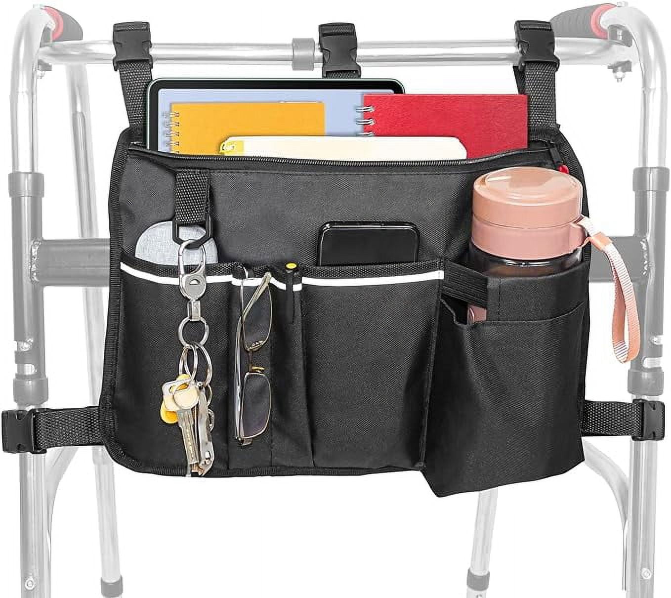 Extra Large Walker Bag for Seniors, Foldable Storage with Water Cup ...