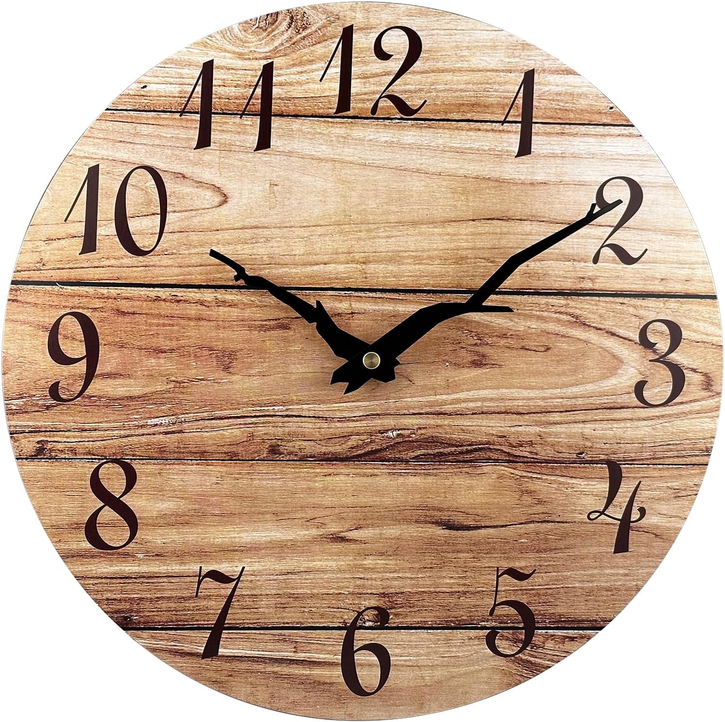 Extra Large Wall Clock, 16'' Frameless Wooden Wall Clocks with Silent ...
