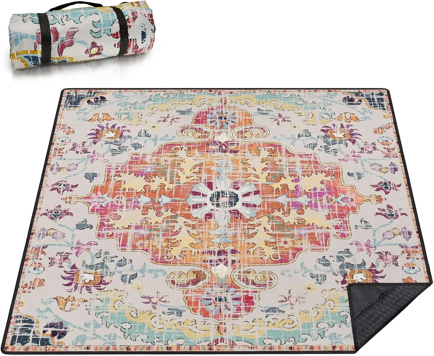 Extra Large Waterproof Sandproof Vintage Boho Picnic Beach Blanket 80 ...