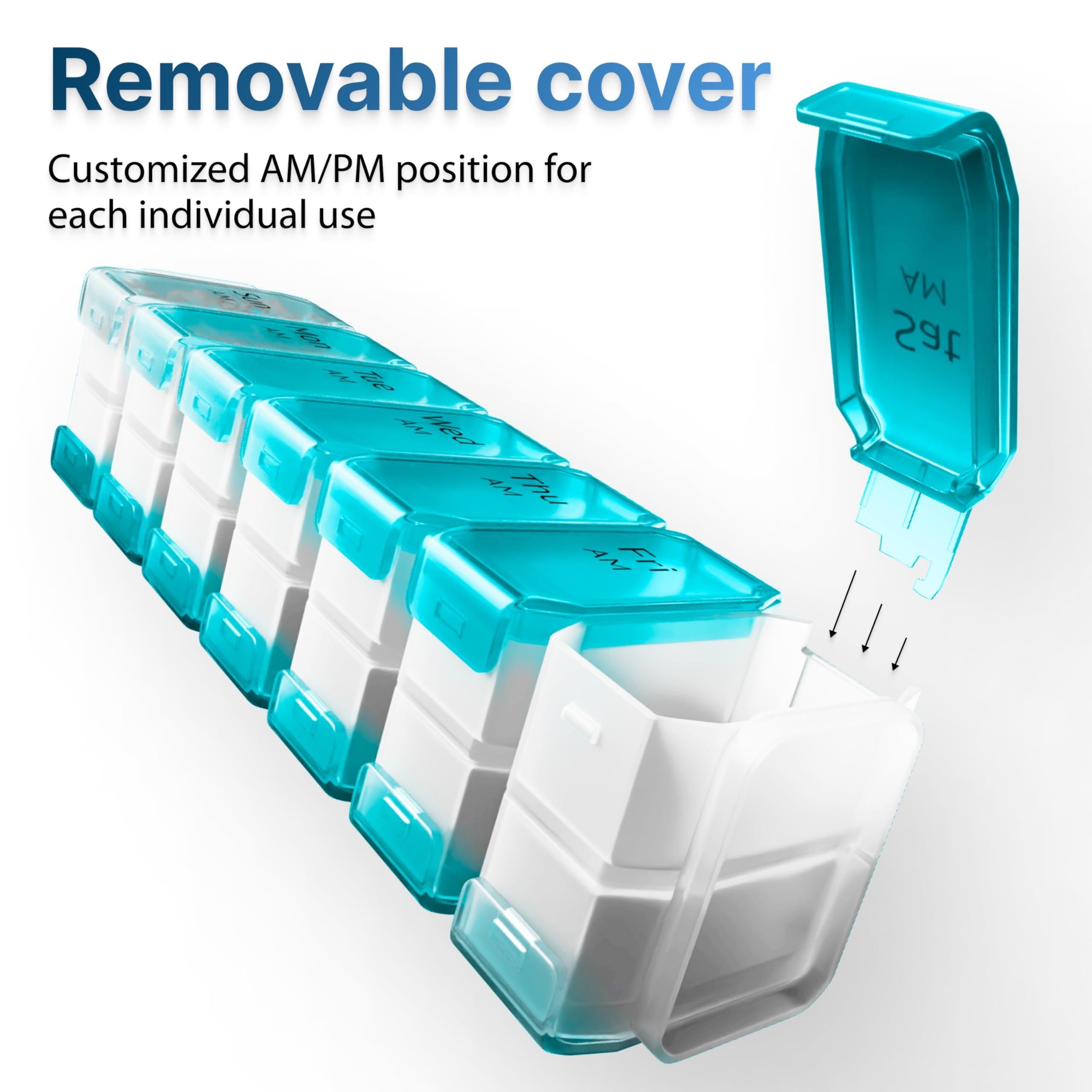 Extra Large Weekly Pill Organizer 2 Times a Day XL Pill Case Am Pm Big ...