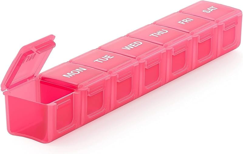 Extra Large Weekly Pill Organizer, 7 Day Daily Pill Box Case Easy to ...