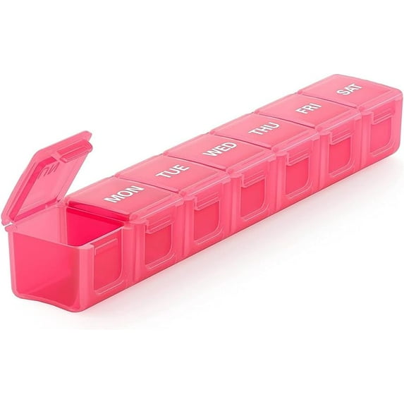 Extra Large Weekly Pill Organizer, 7 Day Daily Pill Box Case Easy to ...