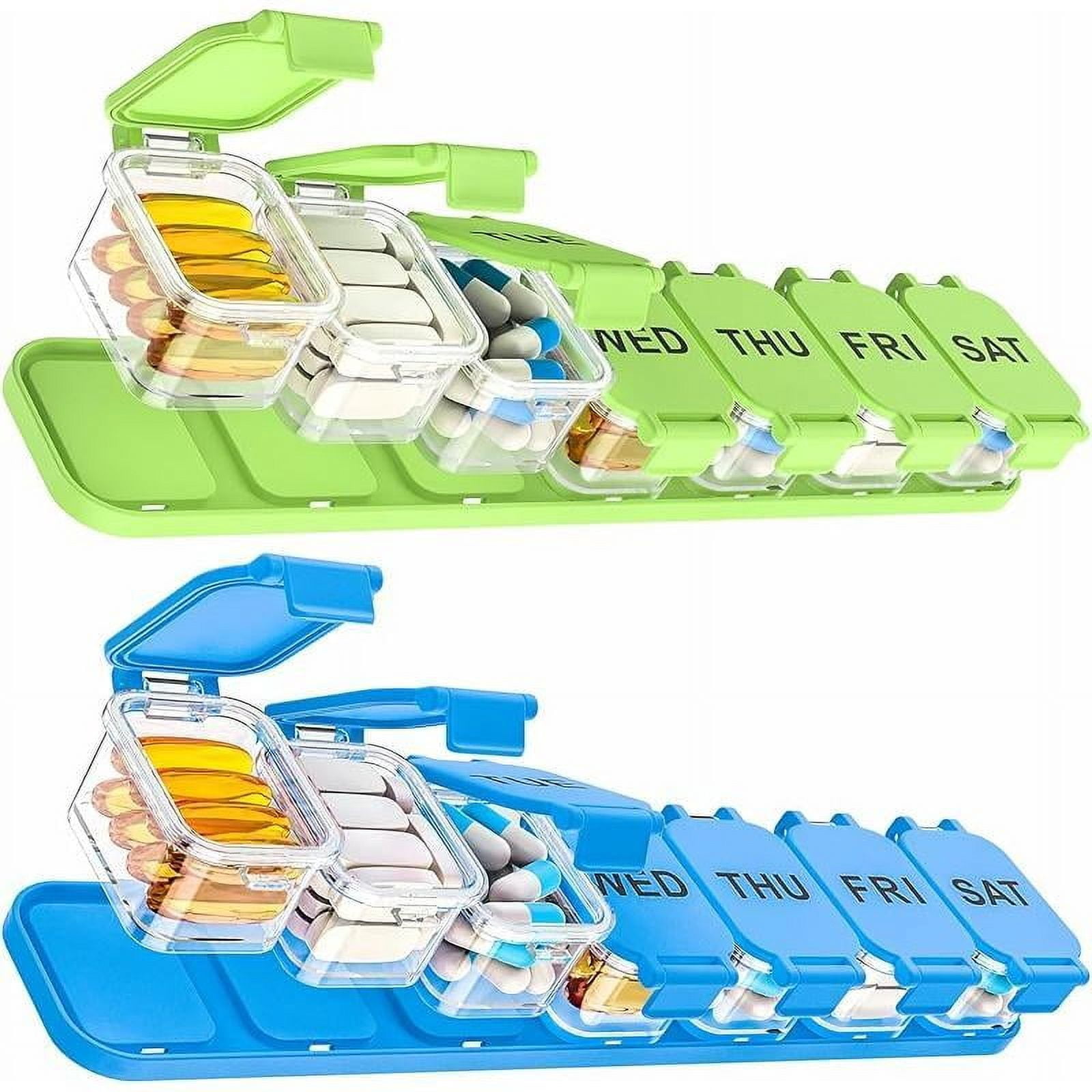 Extra Large Weekly Pill Organizer - Waterproof 7-Day Pill Box, Portable ...