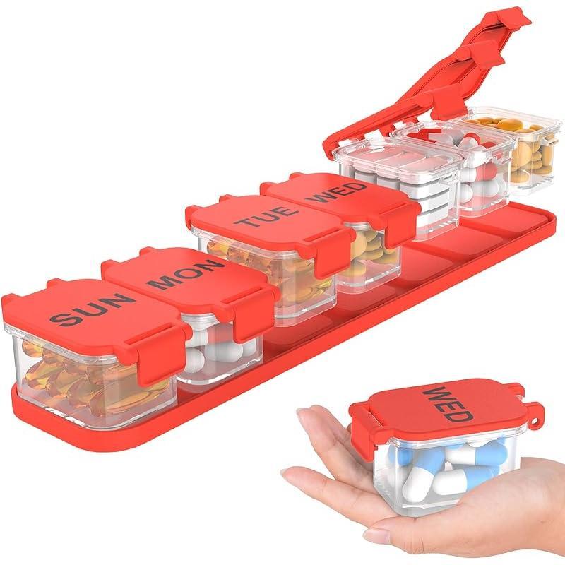 Extra Large Weekly Pill Organizer - Waterproof 7-Day Pill Box, Portable ...