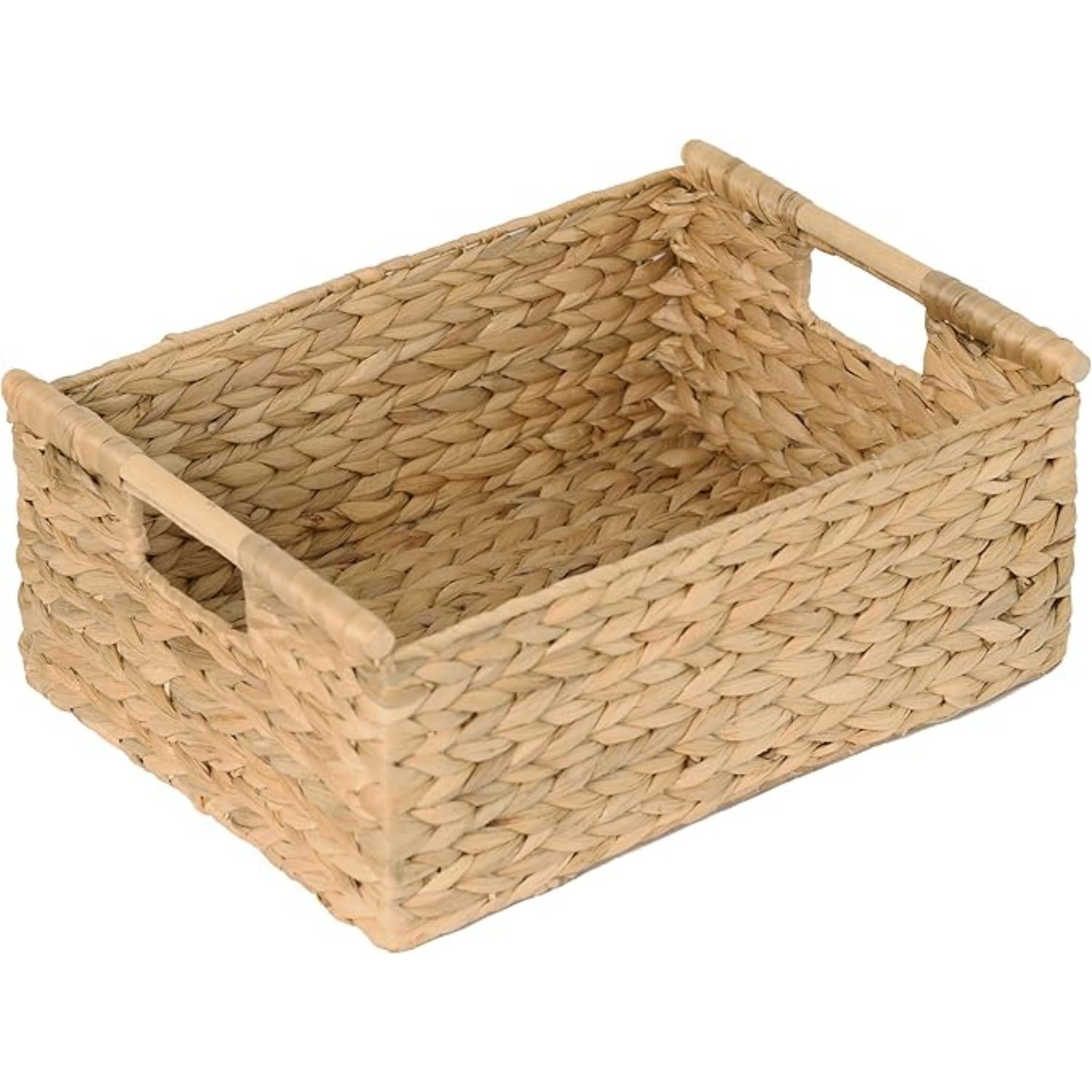 Extra Large Wicker Basket Rectangular with Wooden Handles for Shelves ...