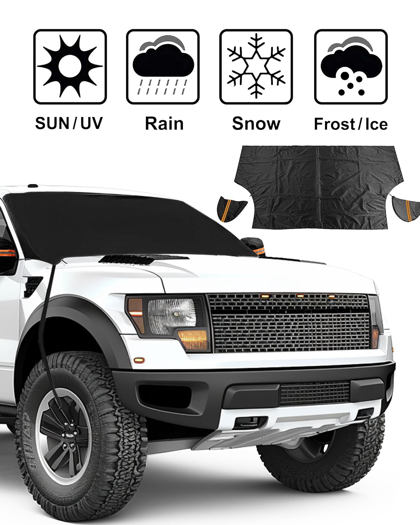 Extra Large Windshield Snow Cover 82"x62" - Waterproof Car Ice Shield ...