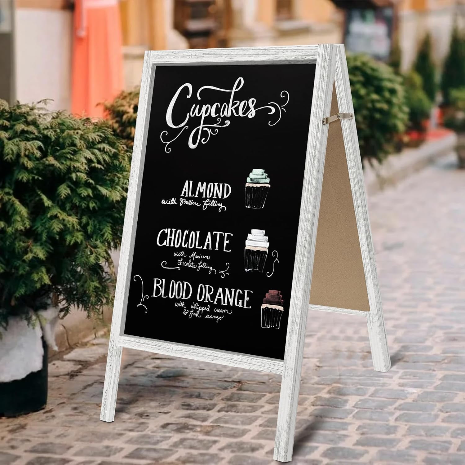 Extra Large Wood 40x22 Chalkboard, Double Sided Sidewalk A-Frame ...