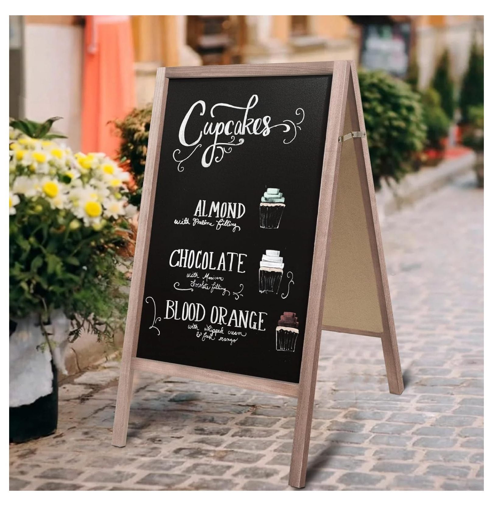 Extra Large Wooden 40" x 22" Chalkboard,A-Frame Chalkboard Sign Double ...