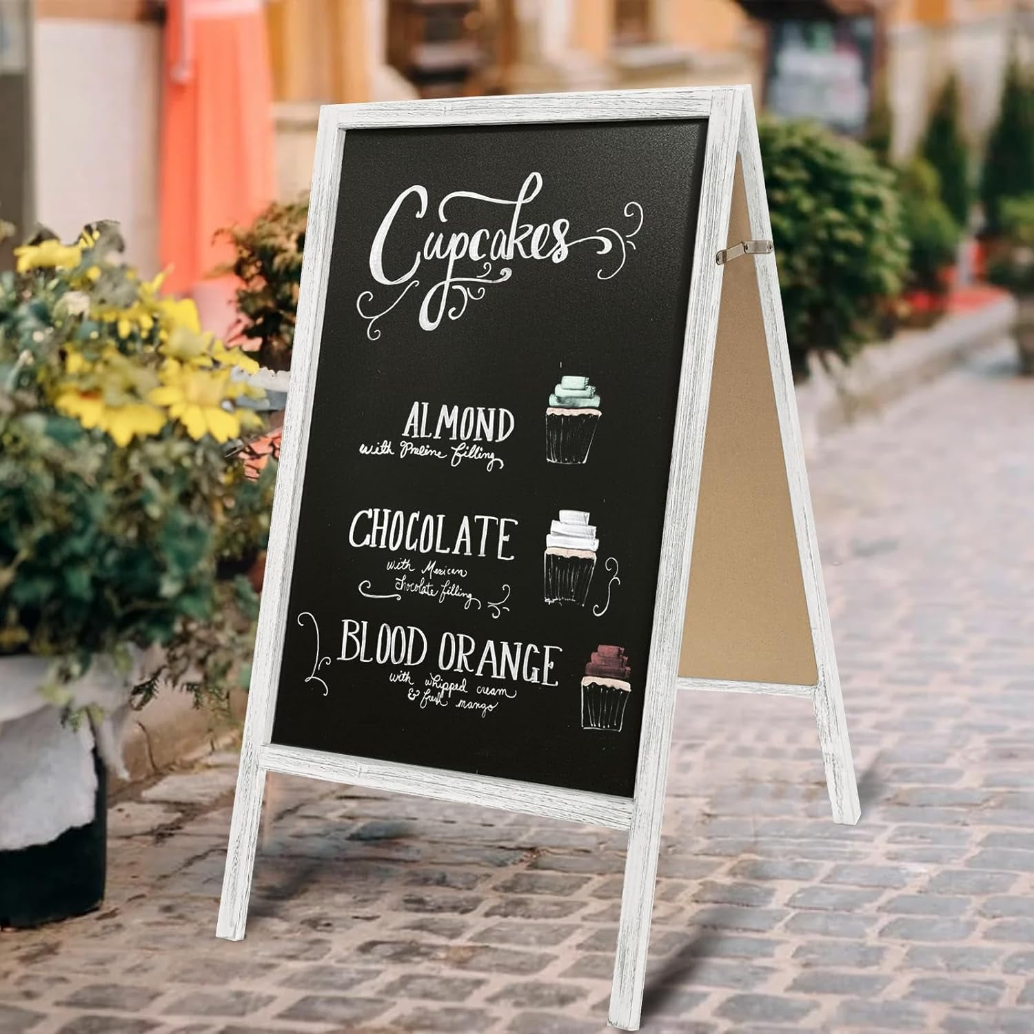 Extra Large Wooden 40" x 22" Chalkboard, A Frame Chalkboard Sign Double ...