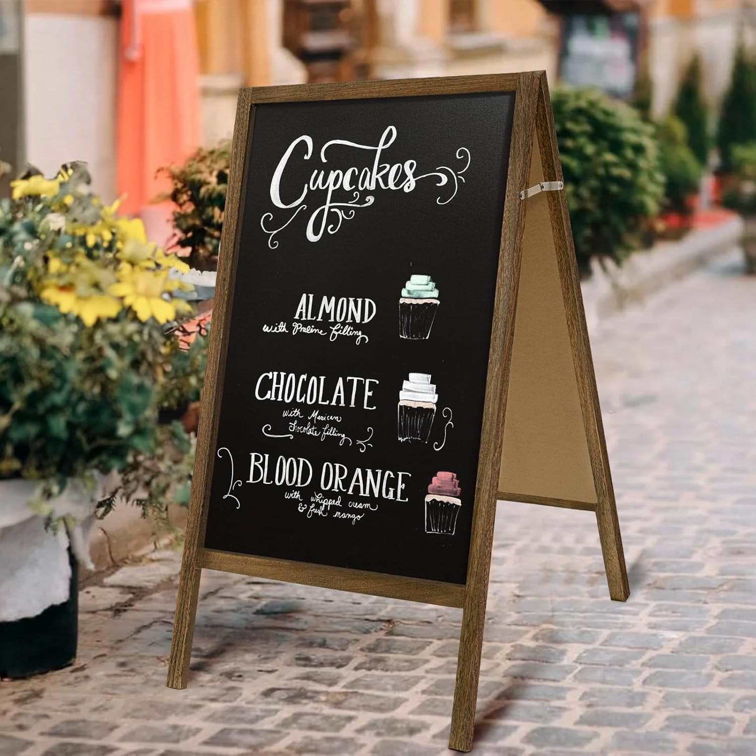 Extra Large Wooden 40" x 22" Chalkboard, A Frame Chalkboard Sign Double ...