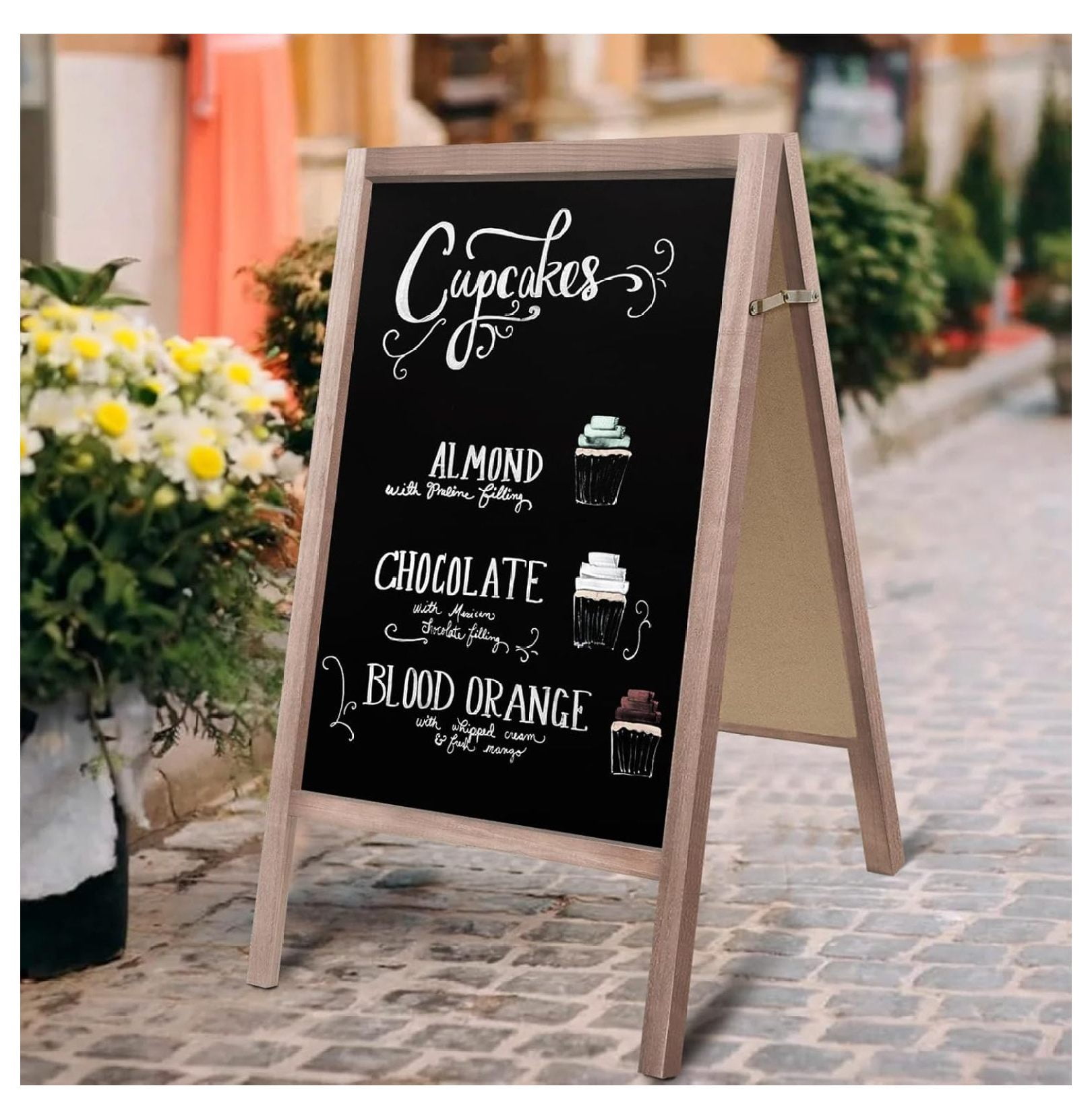 Extra Large Wooden 40x22 Chalkboard, Double-Sided Sidewalk A Frame ...