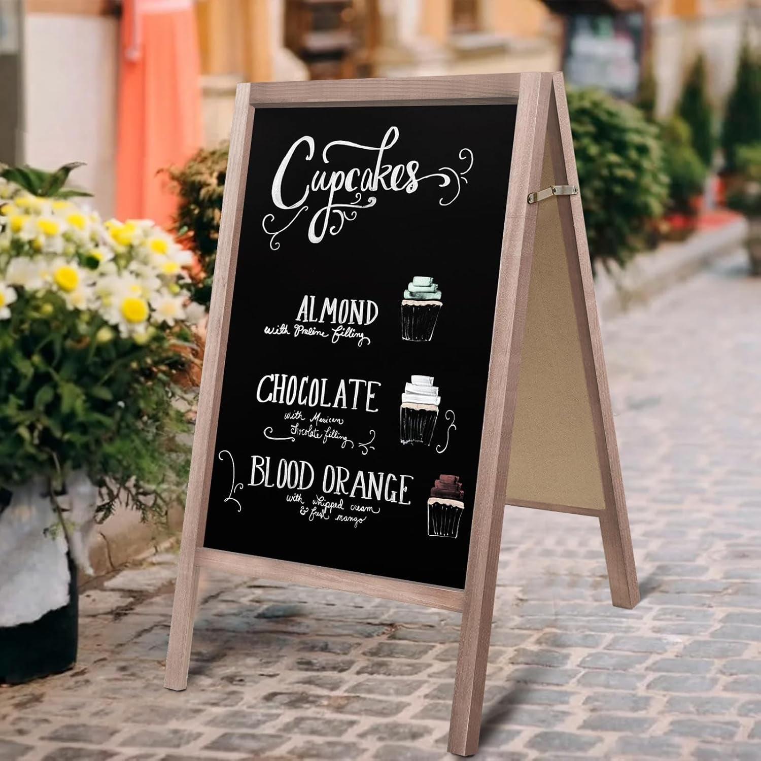 Extra Large Wooden 40x22 Chalkboard, Double-Sided Sidewalk A Frame ...