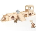 Extra Large Hideaway Wood Home Hut: 5 Rabbit Houses Castle, Bunny ...