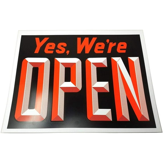 Extra Large Yes We're Open & Closed Window Sign, 15" H x 19" W, 2 Pack ...