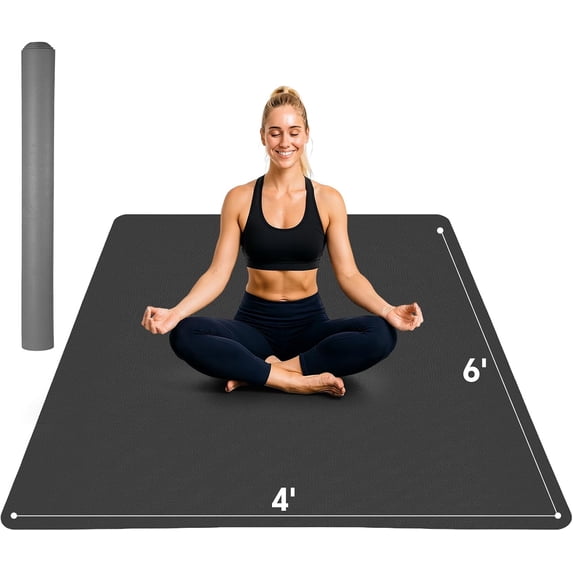 Extra Large Yoga Mat 6'x4'(1/3" & 1/4" Thick), Non-Slip, Ultra Durable ...
