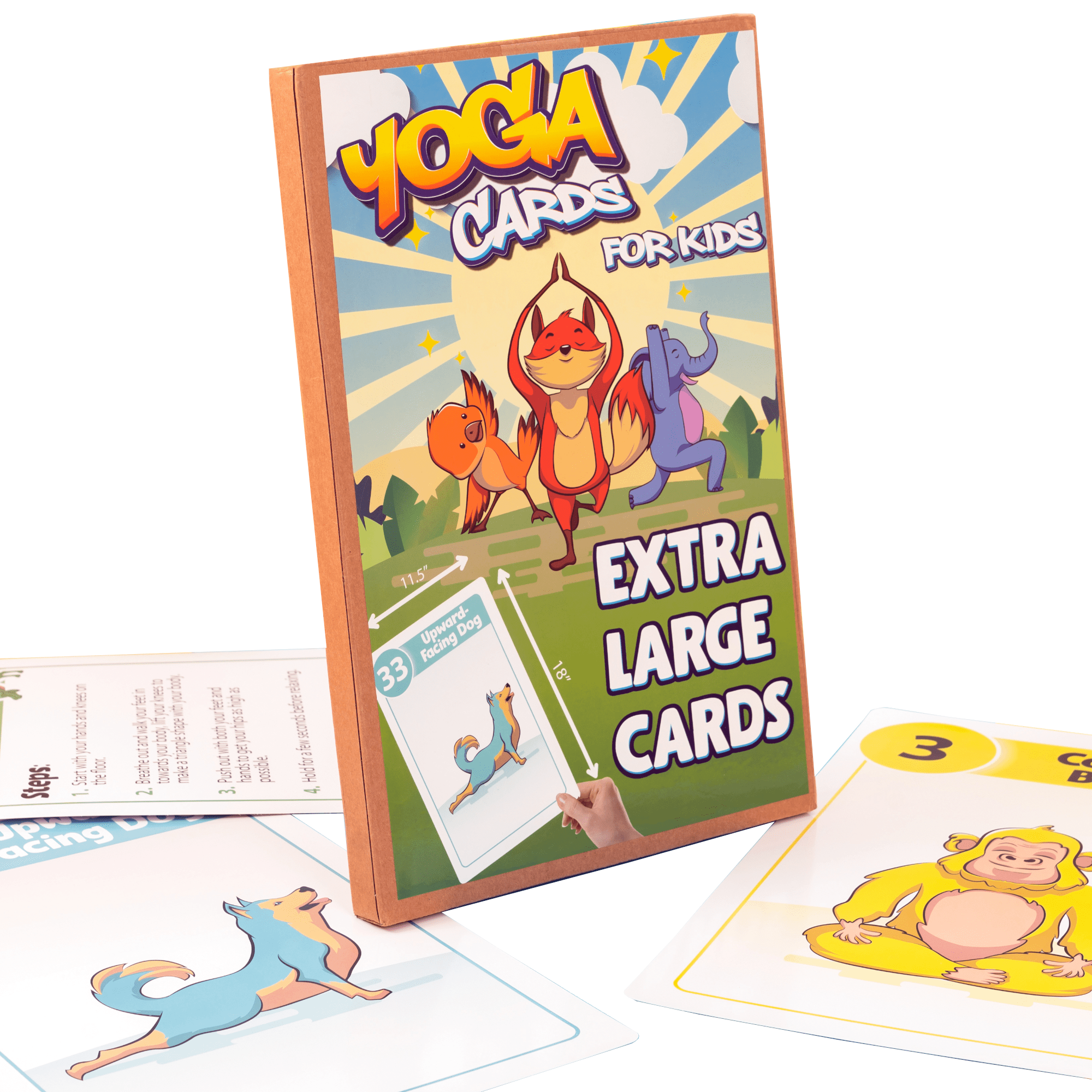 Extra Large Yoga Pose and Breathing Exercise Cards for Kids - Promote ...