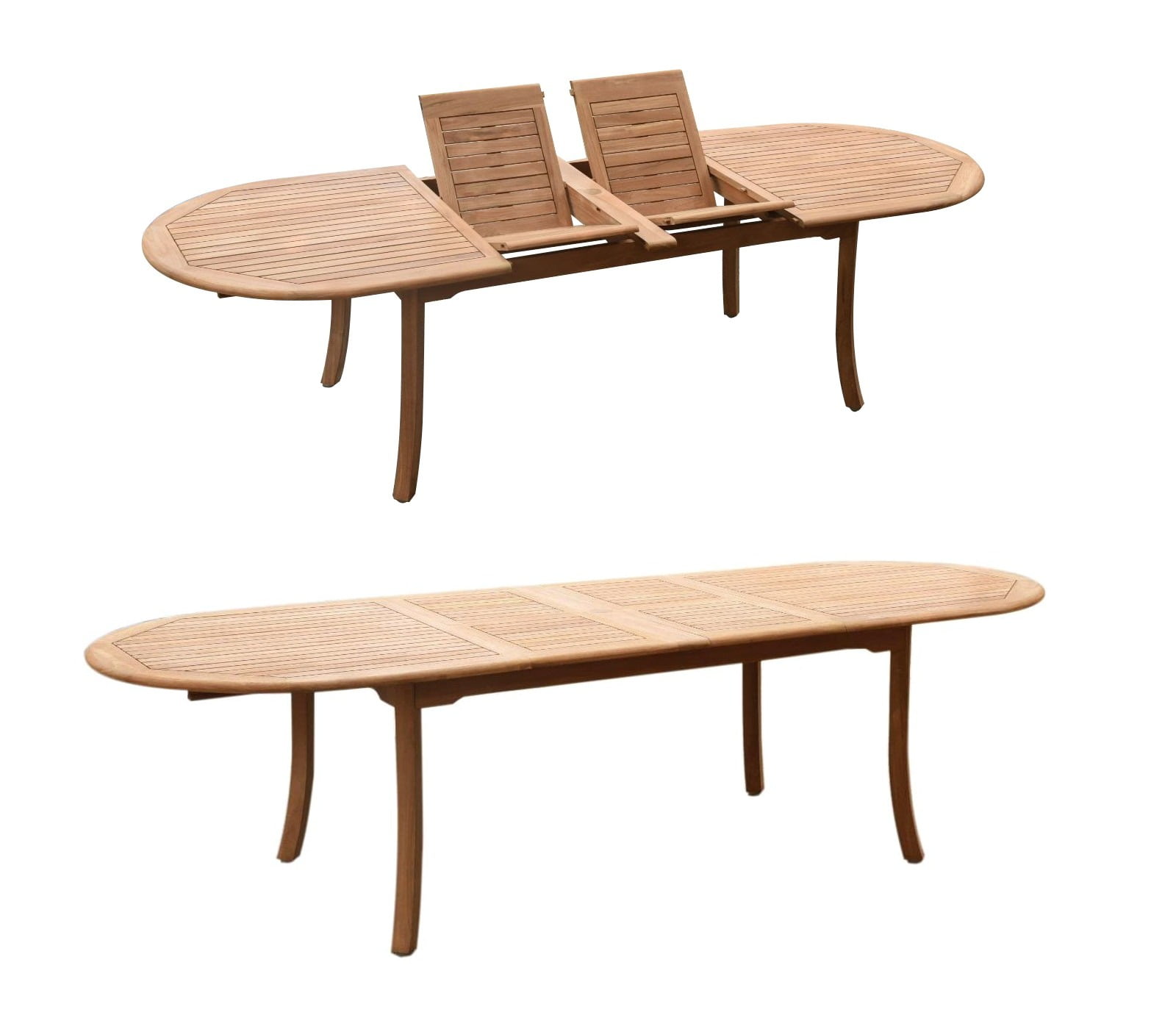 Extra Large double extension 117" Oval Dining Table Outdoor Patio Grade ...