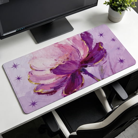 Extra Large elegant purple peony flower with golden leaf texture Mouse ...