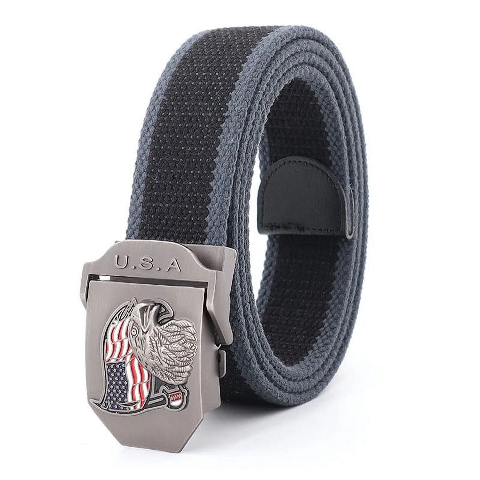 Extra Long 1.5in Wide Eagle Pattern Metal Buckle Mens Belts Braided ...