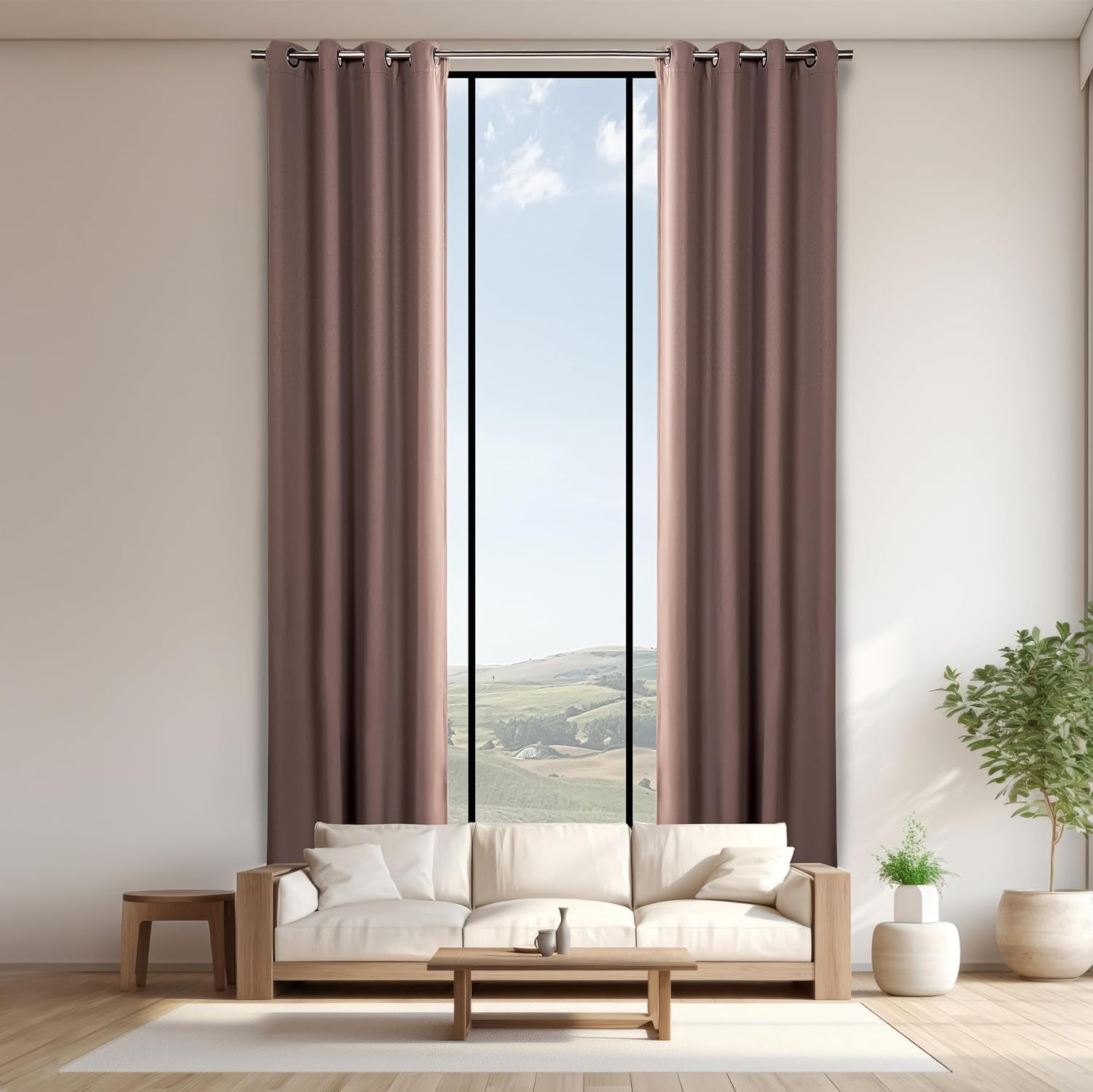 Extra Long 14 FT Blackout Curtain, Antique Bronze Grommet Tall Curtain ...