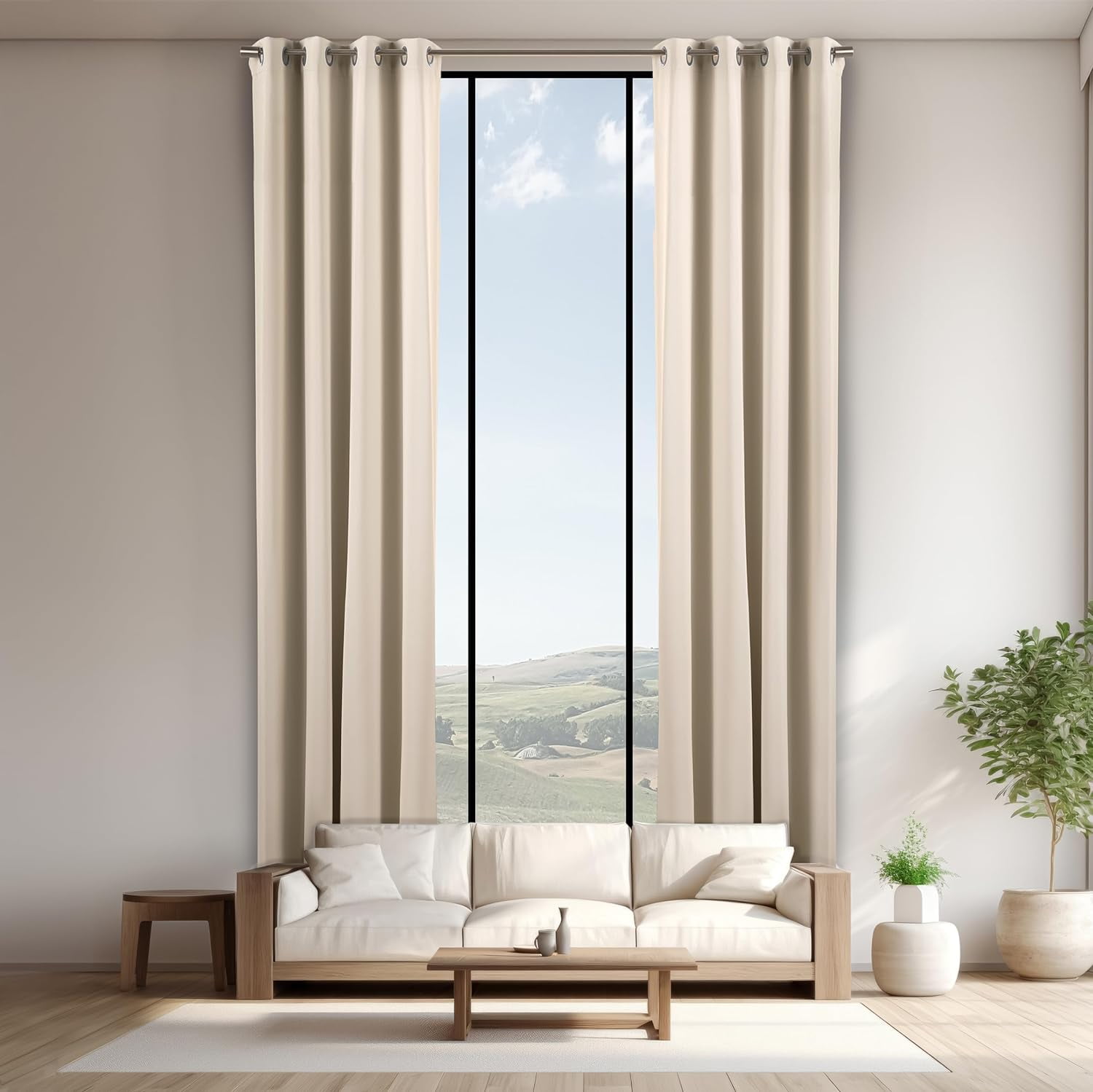 Extra Long 17 FT Blackout Curtain, Antique Bronze Grommet Tall Curtain ...