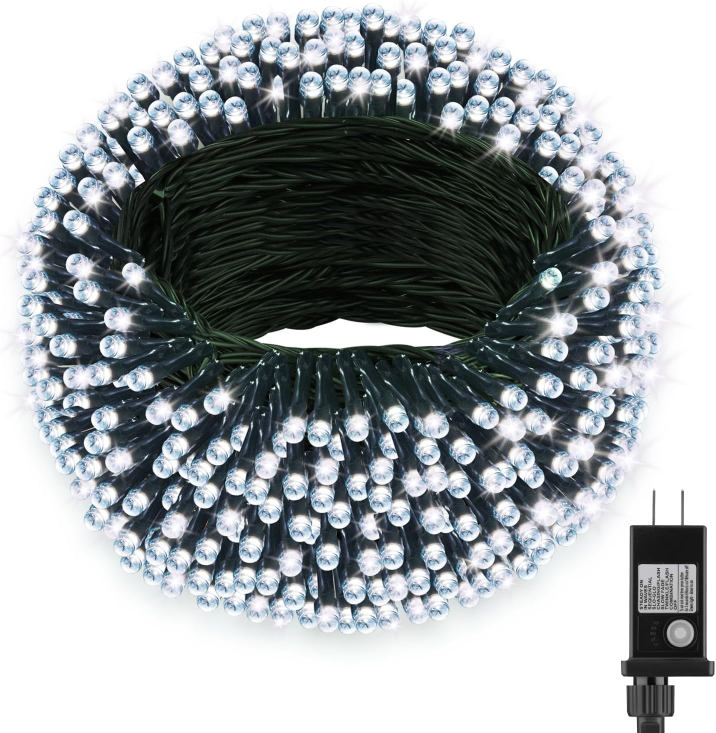 Extra Long 264Ft 800 LED Christmas Lights with Timer, Green Wire Fairy ...