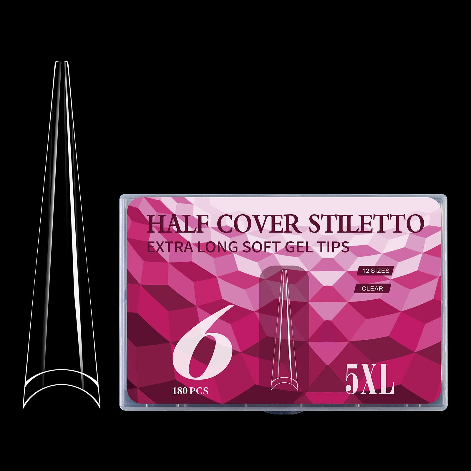 Extra Long 5XL Clear French Nails Tips for Creative Nails Designs ...