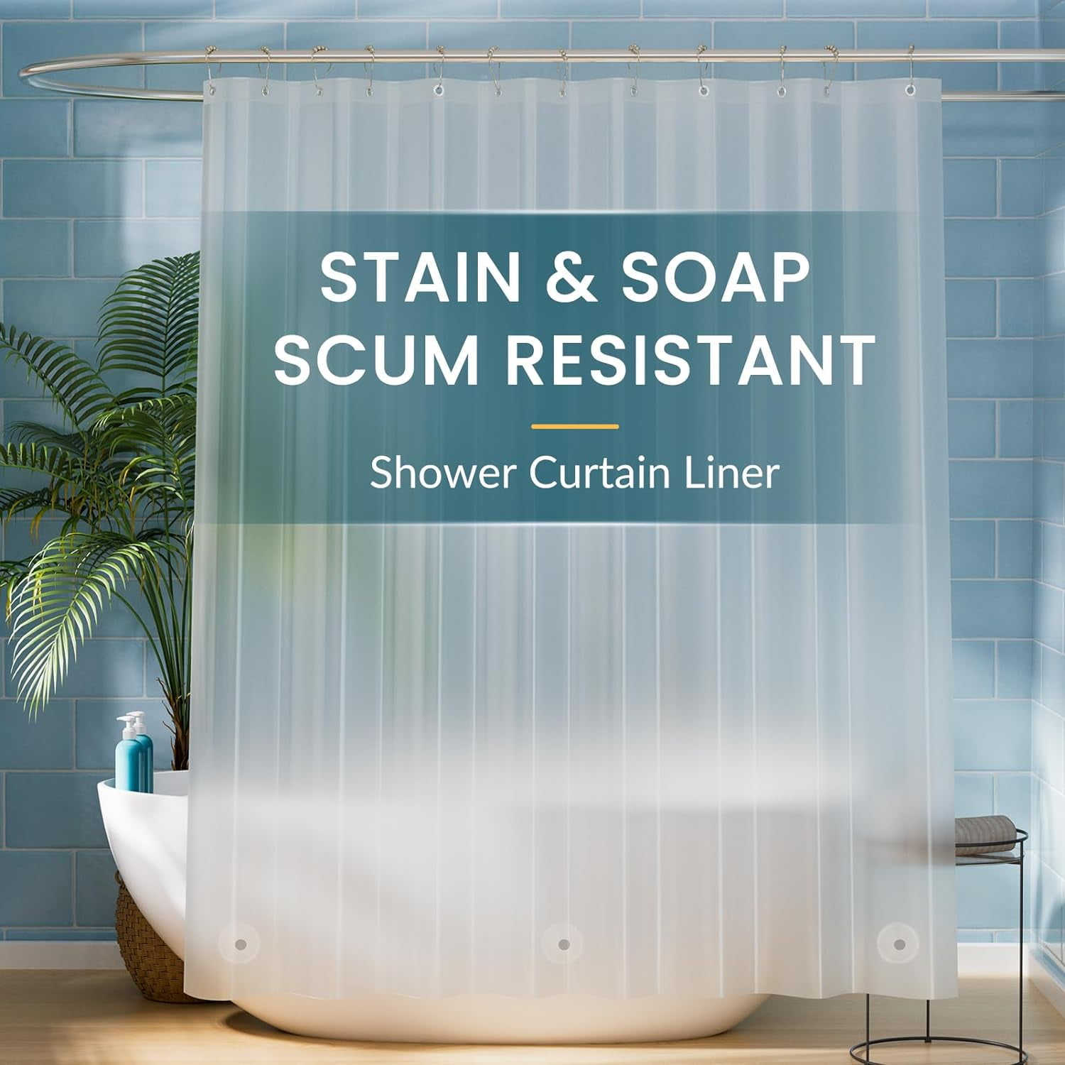 Extra Long 72 x 84 Waterproof Plastic Frosted Shower Curtain Liner PEVA ...