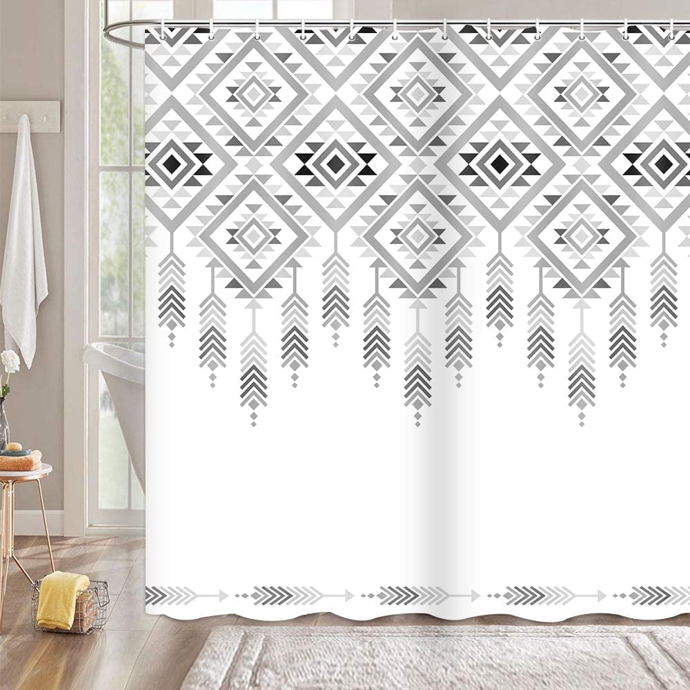 Extra Long 72x84 Shower Curtain American Western Tribal Shower Curtain Set for Bathroom ...
