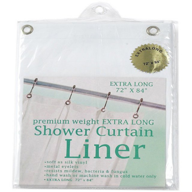 Extra Long, 8 Gauge Vinyl Shower Curtain Liner in White - Walmart.com