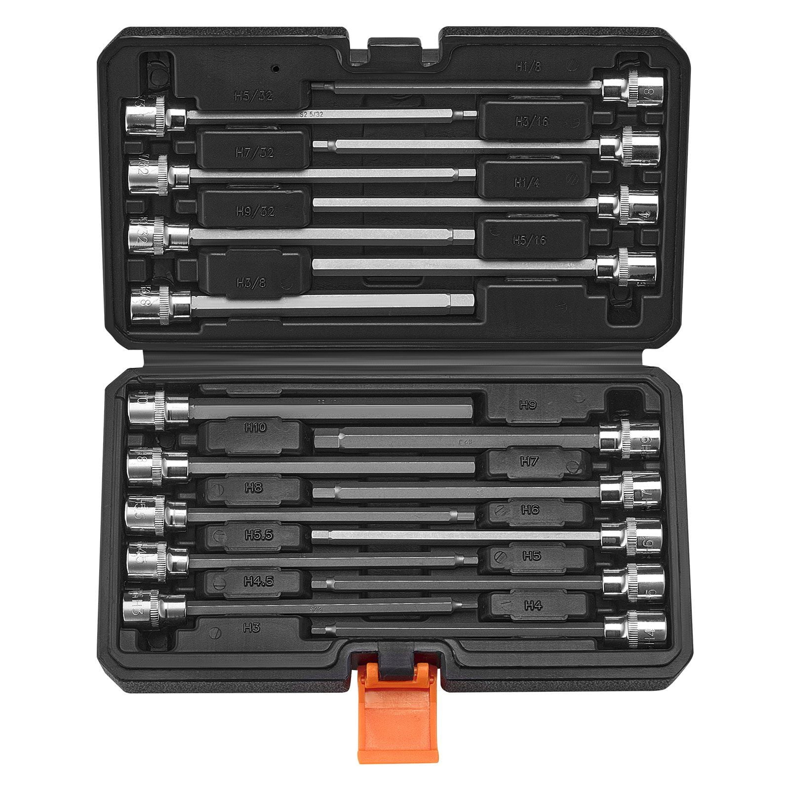 Extra Long Allen Hex Bit Socket Set 18-Piece 3/8-Inch Drive S2 Alloy ...