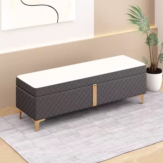 Extra Long Bench Storage Chest Ottoman Stool for Entryway Storage ...