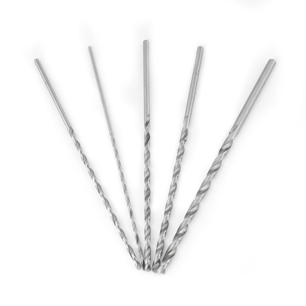 Extra Long Brad Point HSS Drill Bit Set, Sharp Twisted Bits 2-5mm Diameter x 150mm Length ...