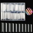 Extra Long C Curve Half Cover Clear Nail Tips 240 PCS Extra Long Sizes ...