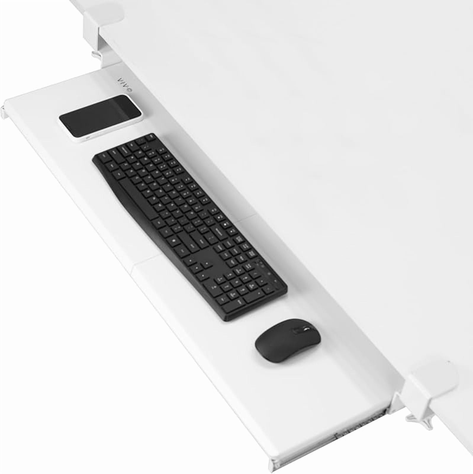 Extra Long Clamp-on Computer Keyboard and Mouse Under Desk Slider Tray ...