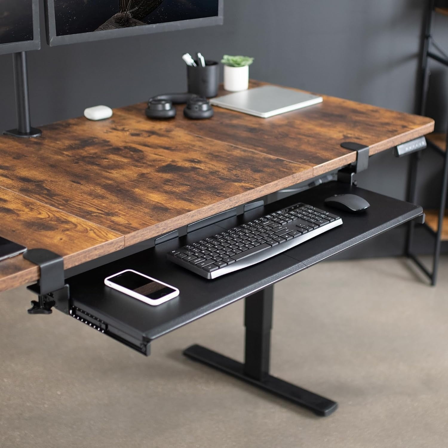 Extra Long Clamp-on Computer Keyboard and Mouse Under Desk Slider Tray ...