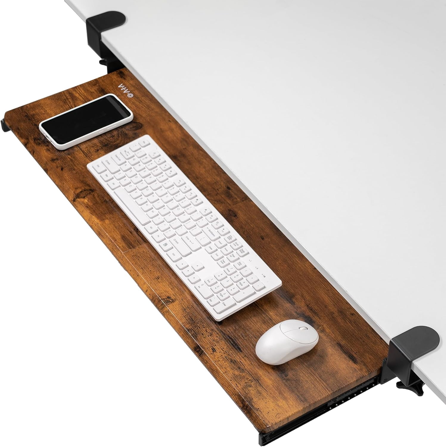 Extra Long Clamp-on Computer Keyboard and Mouse Under Desk Slider Tray ...