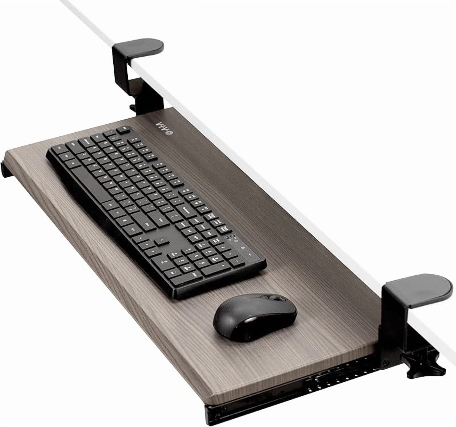 Extra Long Clamp-on Computer Keyboard and Mouse Under Desk Slider Tray ...