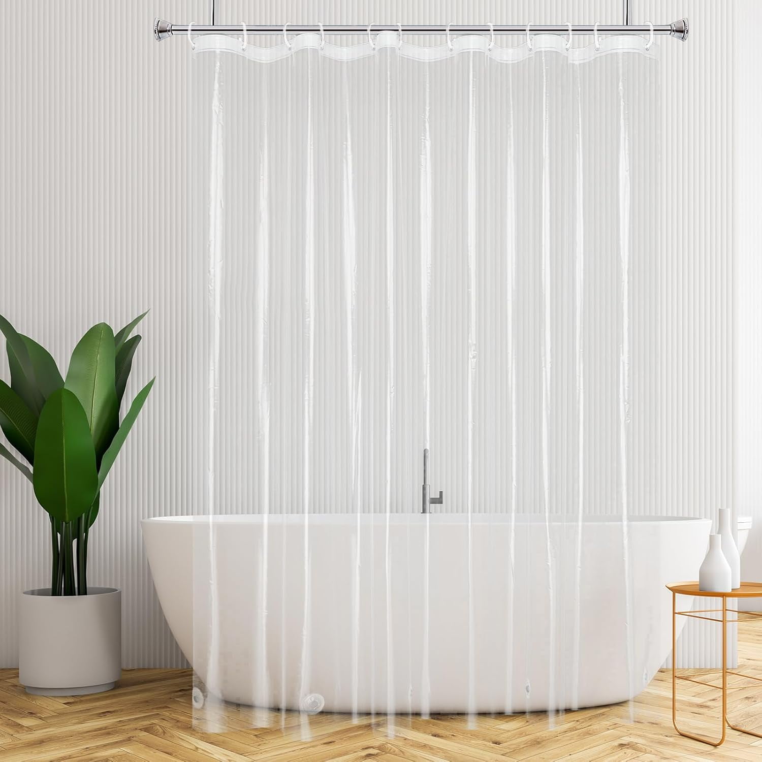 Extra Long Clear Plastic Shower Curtain Liner, 72x84 Premium Light ...