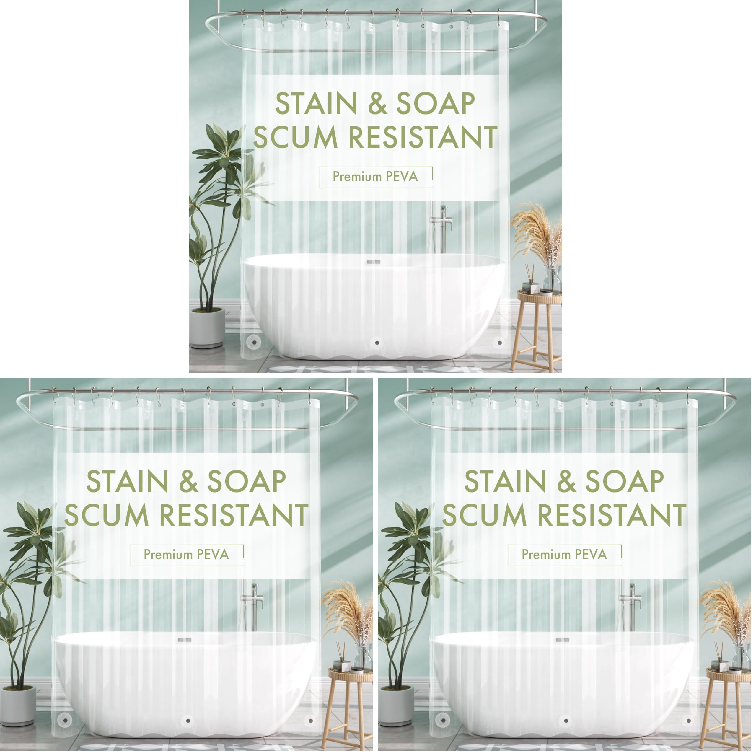 Extra Long Clear Shower Curtain Liner, 84 Inches Long, 72x84 Plastic ...