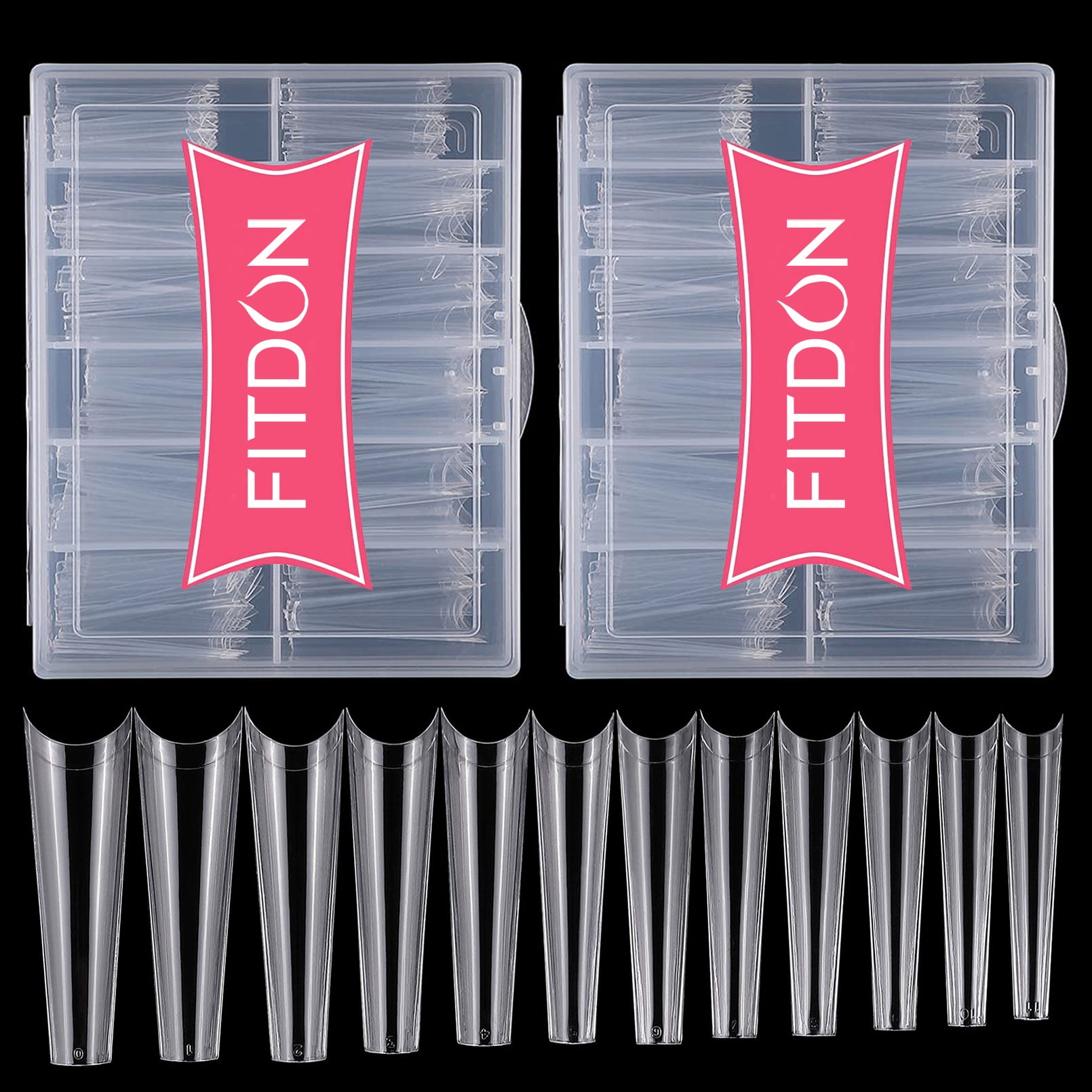 Extra Long Coffin Nail Tips, FITDON 480pcs XXL Long Ballerina False ...