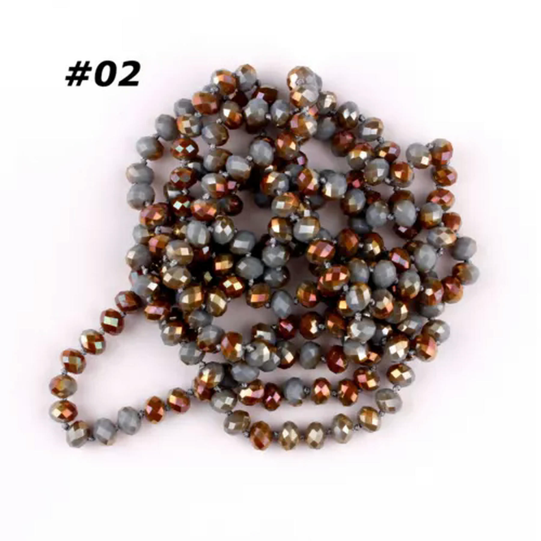 Extra Long Crystal Beaded Hand-knotted Chain Boutique Jewelry For Women ...
