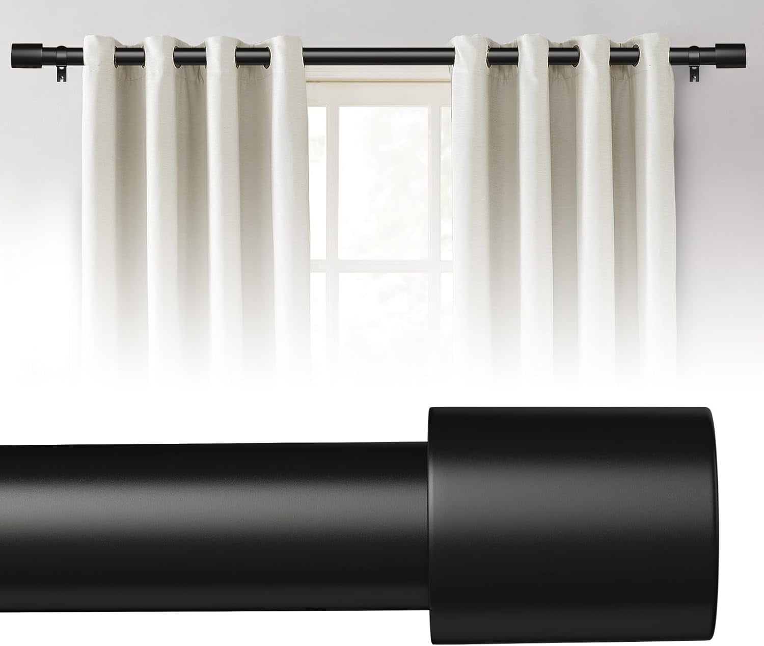 Extra Long Curtain Rods for Windows 240 Inches, 1 Inch Diameter ...