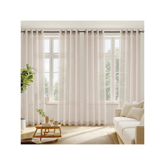 Extra Long Curtains For Large Window, Bedroom White Sheer Curtains ...