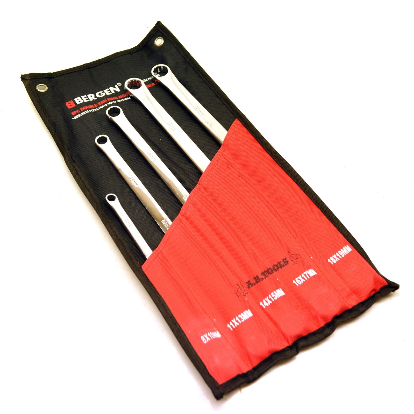 Extra Long Double Ended Ring Spanner Aviation Wrench 8mm - 19mm 5pc Set ...