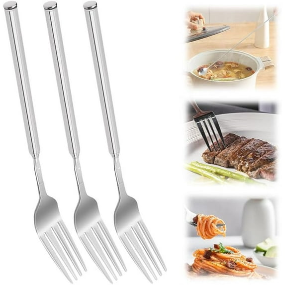 Extra Long Extendable Stainless Steel Fork for BBQ Grilling and Outdoor ...