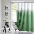 Extra Long Fabric Shower Curtain, Green and White Ombre Shower Curtains ...