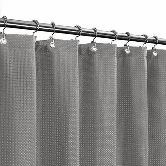 Extra Long Fabric Waffle Weave Shower Curtain 84 inch Height, Hotel ...