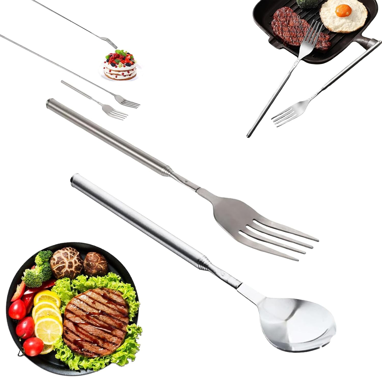 Extra Long Fork Prank, Extendable Long Handle Forks, Extension from 8.7 ...
