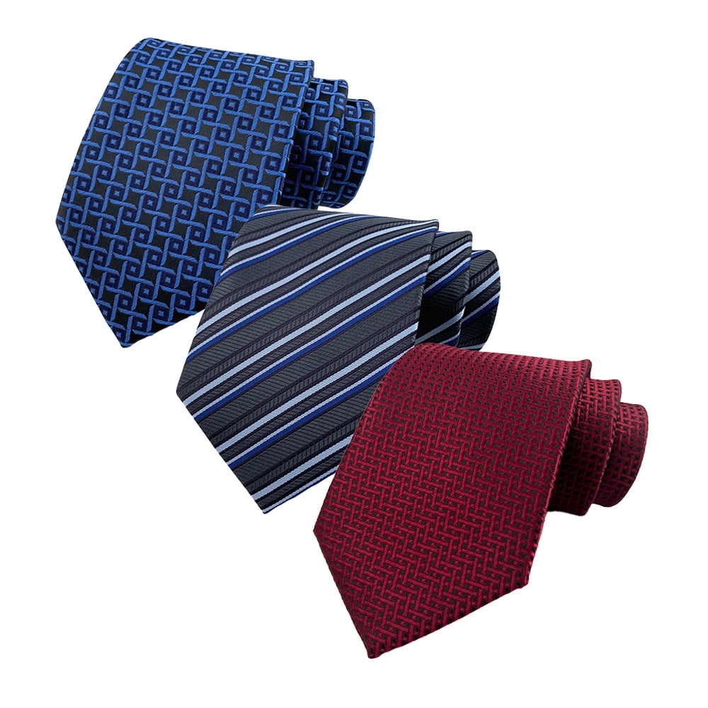 Extra Long Formal Ties for Big & Tall Men - 3-Pack of Jacquard Woven ...